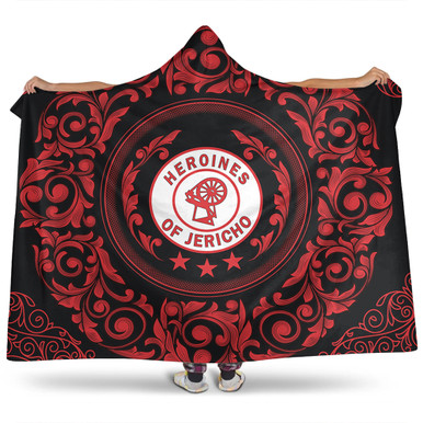 Heroines of Jericho Hooded Blanket Royal Floral Frame