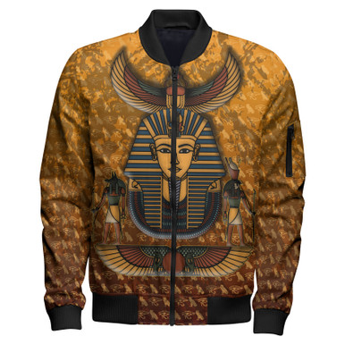 Egyptian Zipper Bomber Jacket - Custom Pharaon Anubis And Horus ...