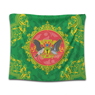 Democratic Republic of Sao Tome and Principe Tapestry Floral Frame