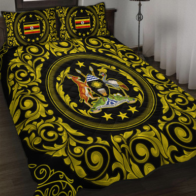 Uganda Quilt Bed Set Royal Floral Frame