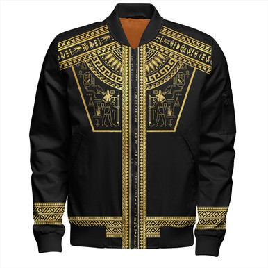 Egyptian Zipper Bomber Jacket Gold Pharaoh