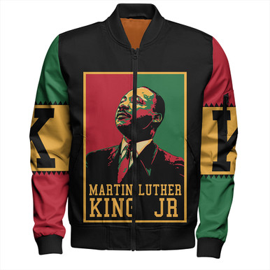 Black History Zipper Bomber Jacket Martin Luther King Retro