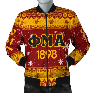 Phi Mu Alpha Sinfonia Bomber Jacket Christmas Symbols Design