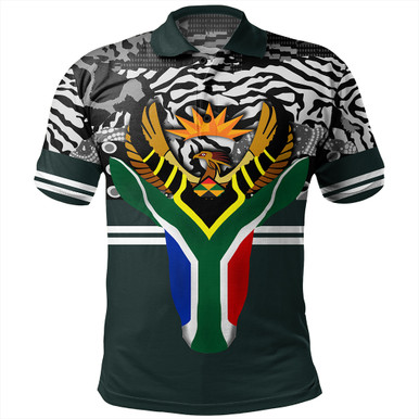 South Africa Polo Shirt Flag Springbok
