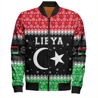 Libya Zipper Bomber Jacket Christmas Coat of Arms