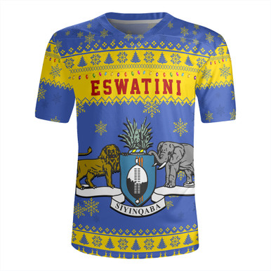 Eswatini Rugby Jersey Christmas Style Pattern