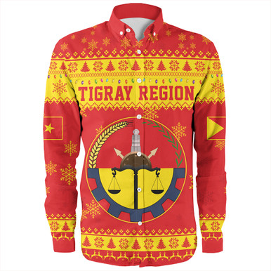 Tigray Long Sleeve Shirt Christmas Style Pattern