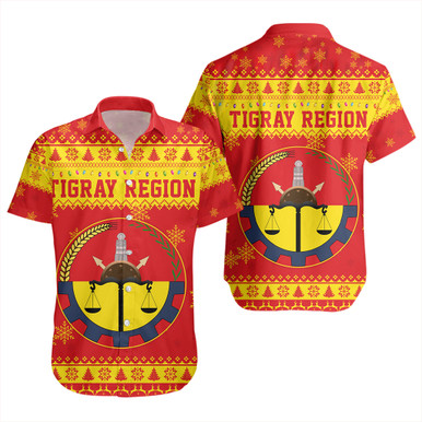 Tigray Short Sleeve Shirt Christmas Style Pattern