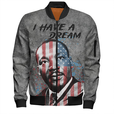 Black History Zipper Bomber Jacket Martin Luther King Dream Celebration