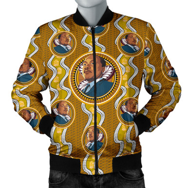 Black History Bomber Jacket Martin Luther King Jr Fabric