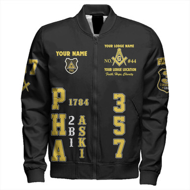 Prince Hall Freemasonry Zipper Bomber Jacket Custom PHA 357 Walking