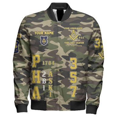 Prince Hall Freemasonry Zipper Bomber Jacket Custom PHA 357 Walking ...