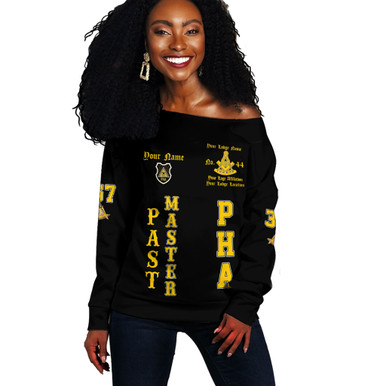 Prince Hall Freemasonry Off Shoulder Sweatshirt Custom PHA Past Master
