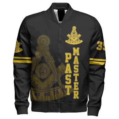 Prince Hall Freemasonry Zipper Bomber Jacket Pha Past Master Letter Style