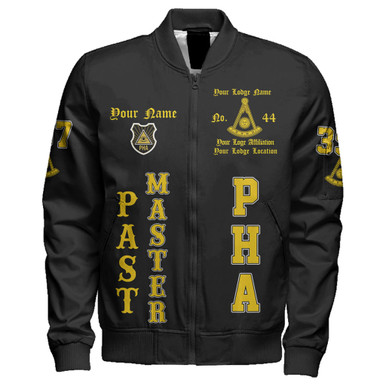 Prince Hall Freemasonry Zipper Bomber Jacket Custom PHA Past Master Ver.1