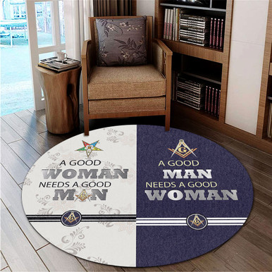 Prince Hall Freemasonry Round Rug Couple Freemasonry And OES