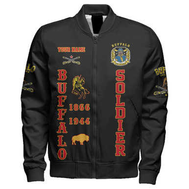 Buffalo Soldiers Zipper Bomber Jacket Custom Walking Style