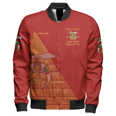 Prince Hall Shriners Zipper Bomber Jacket Custom PHA Shriners of the Sands