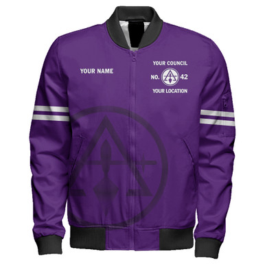 Prince Hall York Rite Zipper Bomber Jacket Custom Cryptic Masonry ...
