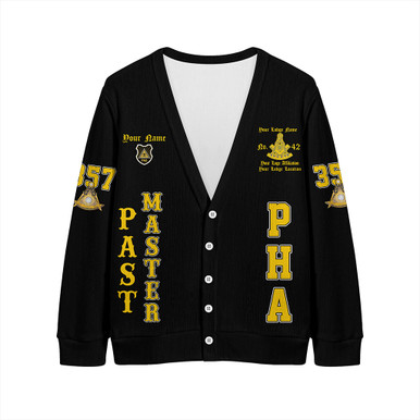 Prince Hall Freemasonry Knitted Cardigan Custom PHA Past Master