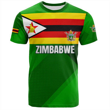 Zimbabwe T-Shirt - Flag Color With Seal