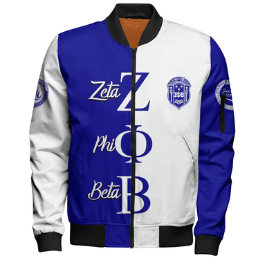 Zeta Phi Beta Zipper Bomber Jacket Half Style