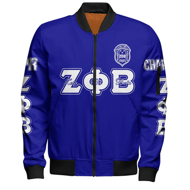 Zeta Phi Beta Zipper Bomber Jacket Custom Chapter And Spring Style