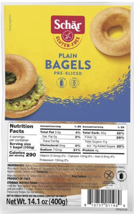 Schar Gluten-Free Plain Bagels 14.1oz. | The Gluten-Free Mall