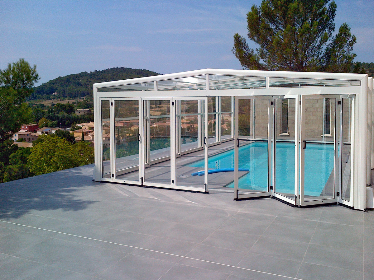 Orion Wide and Tall Telescopic Retractable Swimming Pool Cover Enclosure