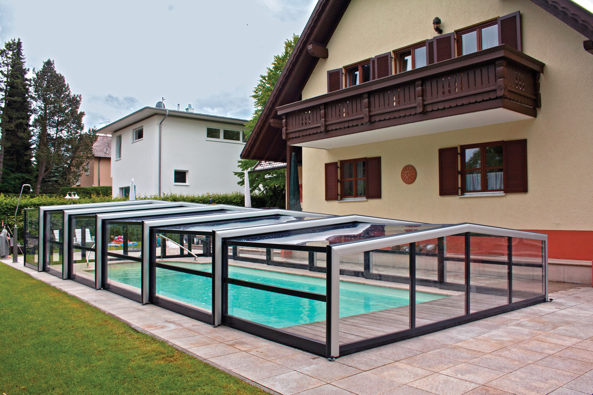 Orion Wide and Tall Telescopic Retractable Swimming Pool Cover Enclosure