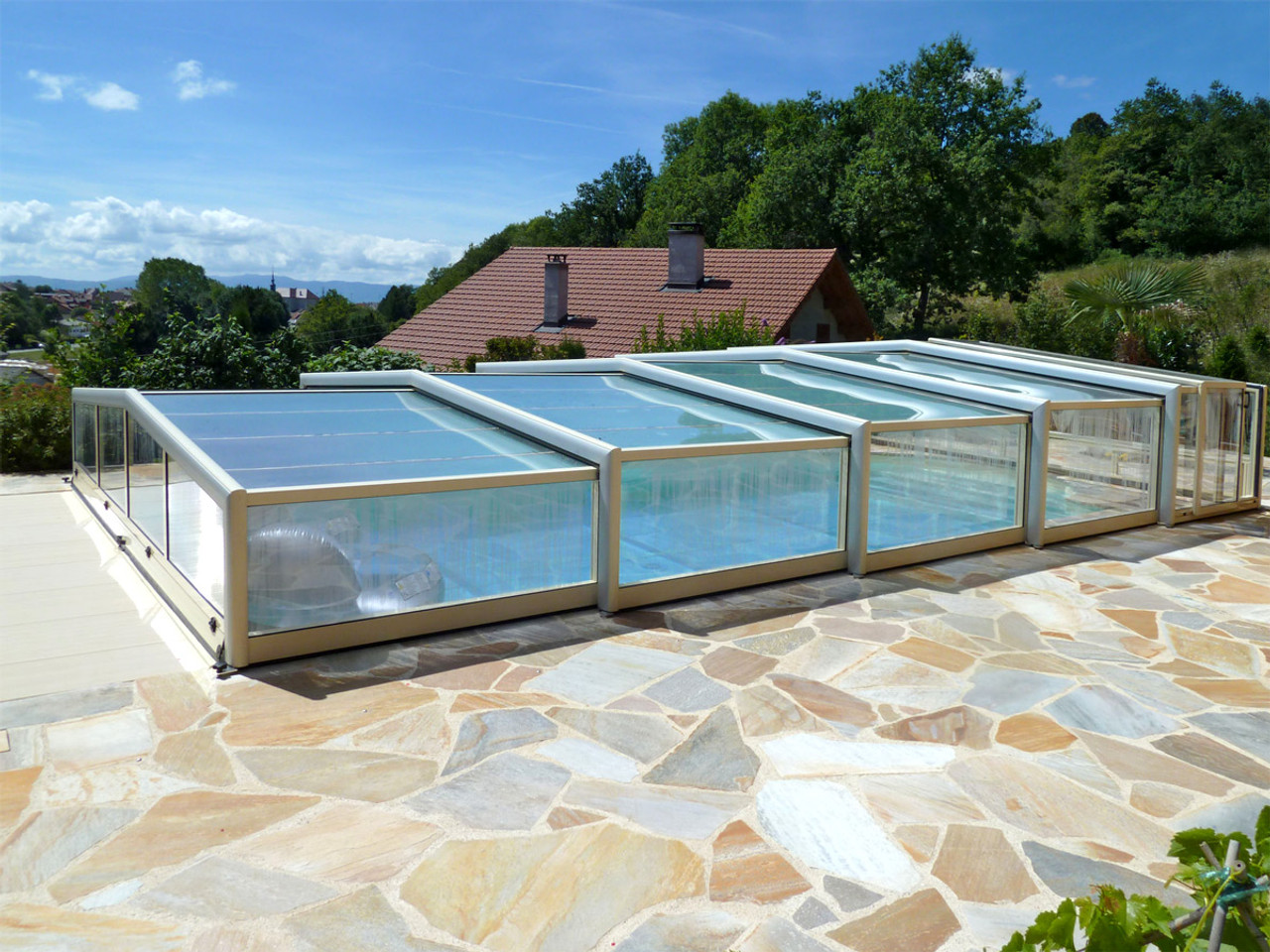 Orion Wide and Tall Telescopic Retractable Swimming Pool Cover Enclosure