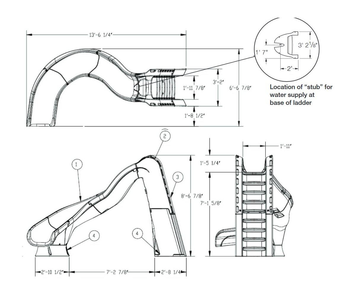 SR Smith Turbo Twister Swimming Pool Water Slide