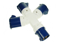 Maypole 3-Way 230v Caravan and Camping Site 16 Amp Hook Up Splitter ...