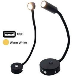 Dimatec Black Flexi Spotlight 12V / 2W / Warm White (w/ USB)