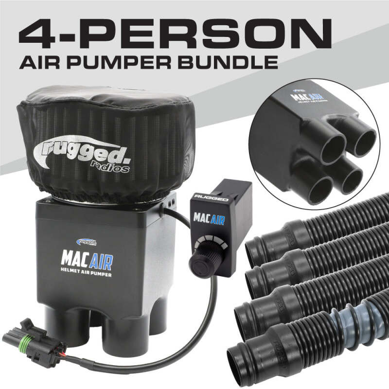Get Rugged Radios MAC Air 4-Person Helmet Air Pumper (Bundle) - MAC-4P ...