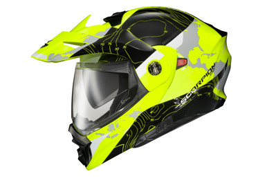 ScorpionEXO Exo AT960 Modular Helmet Topographic Hi Vis/Black XL ...