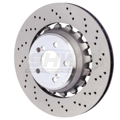 Get SHW 15-18 BMW X5 M 4.4L Right Rear Cross-Drilled Lightweight Brake ...