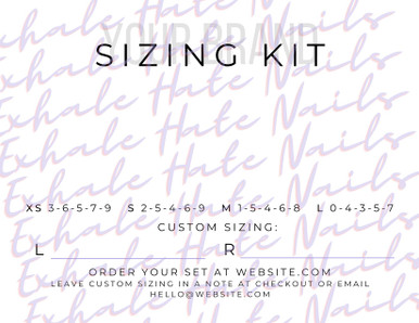 Printable Sizing Kit (for press on making)