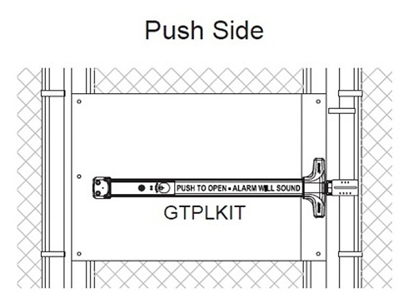 DETEX GTPLKIT BLK - GATE PLATE KIT, INCLUDES GATE LATCH PROTECTOR ...