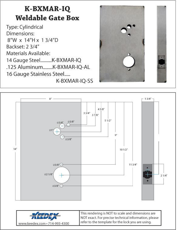 KEEDEX K-BXMAR-IQ - Weldable Gate Box - Pacific Lock Supply