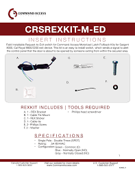 COMMAND ACCESS CRSREXKIT-ED - Field Installable Request to Exit Kit for ...