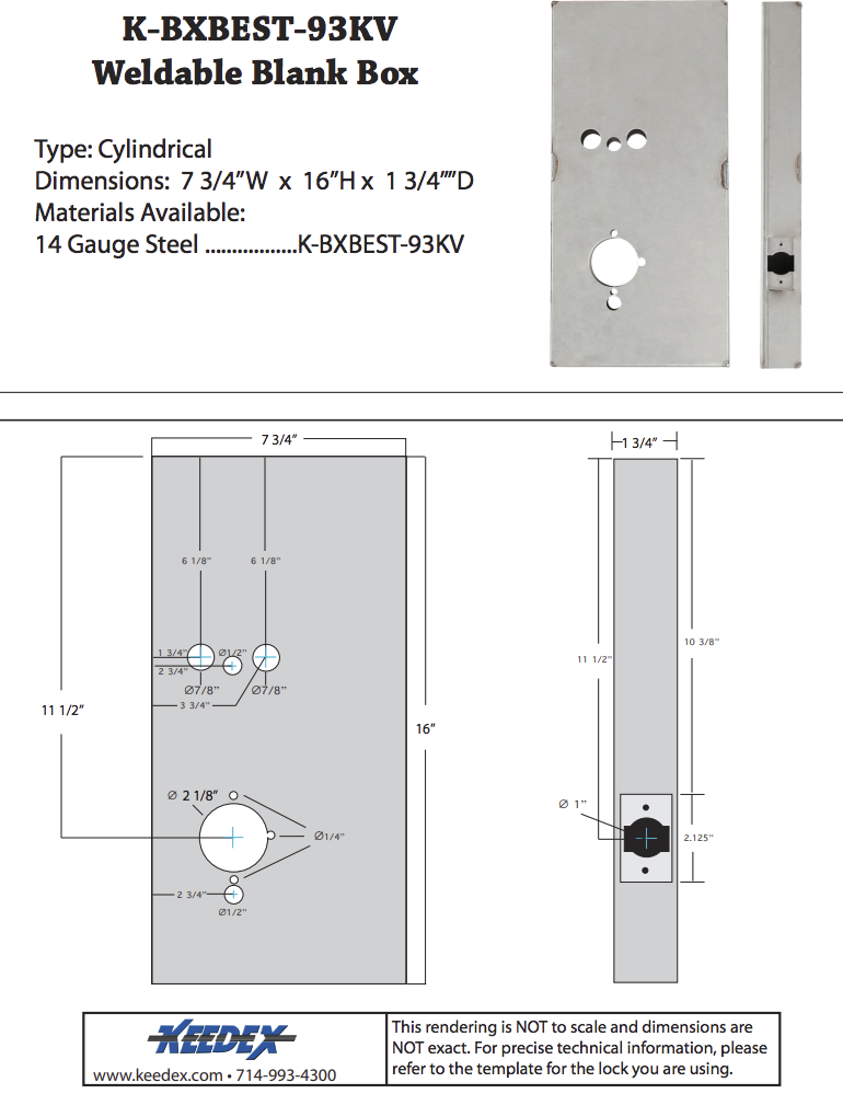 KEEDEX K-BXBEST-93KV - Weldable Box - Best 93KV - Pacific Lock Supply