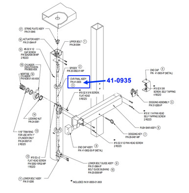 ADAMS RITE 41-0935 - CVR final assembly for 8600 panic device - Pacific ...