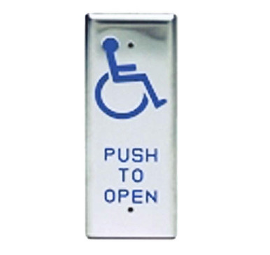 SDC 484A1U - 1-11/16" narrow Push Plate switc-DPDT - push to open, blue ...
