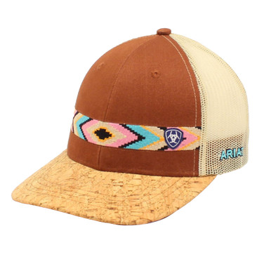 ARIAT WMS A FIT CAP EMBROIDERED AZTEC / CORK BILL / - Airds Of Lochinvar