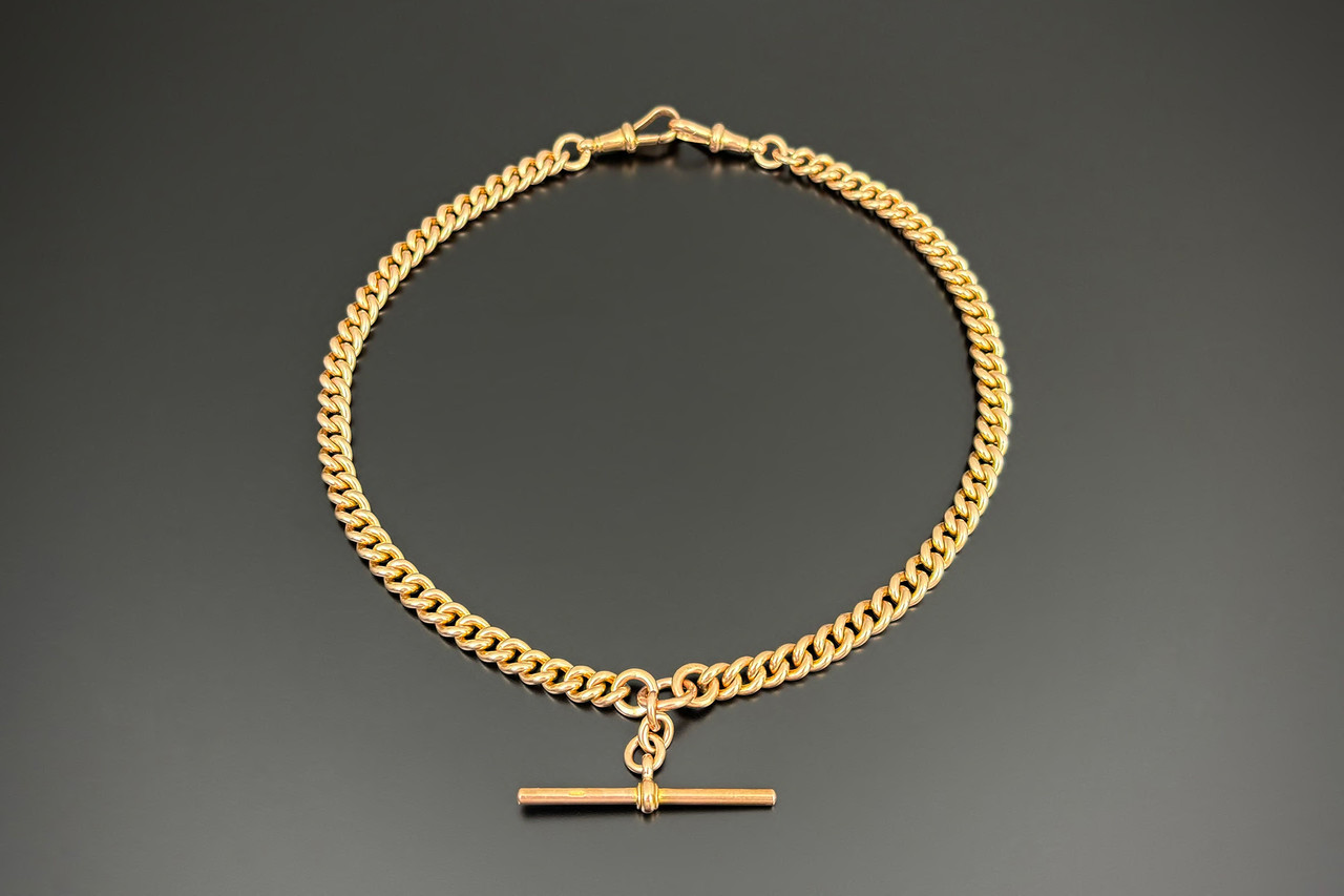 A Wonderful Rose Gold Albert Chain - Kozminsky Studio