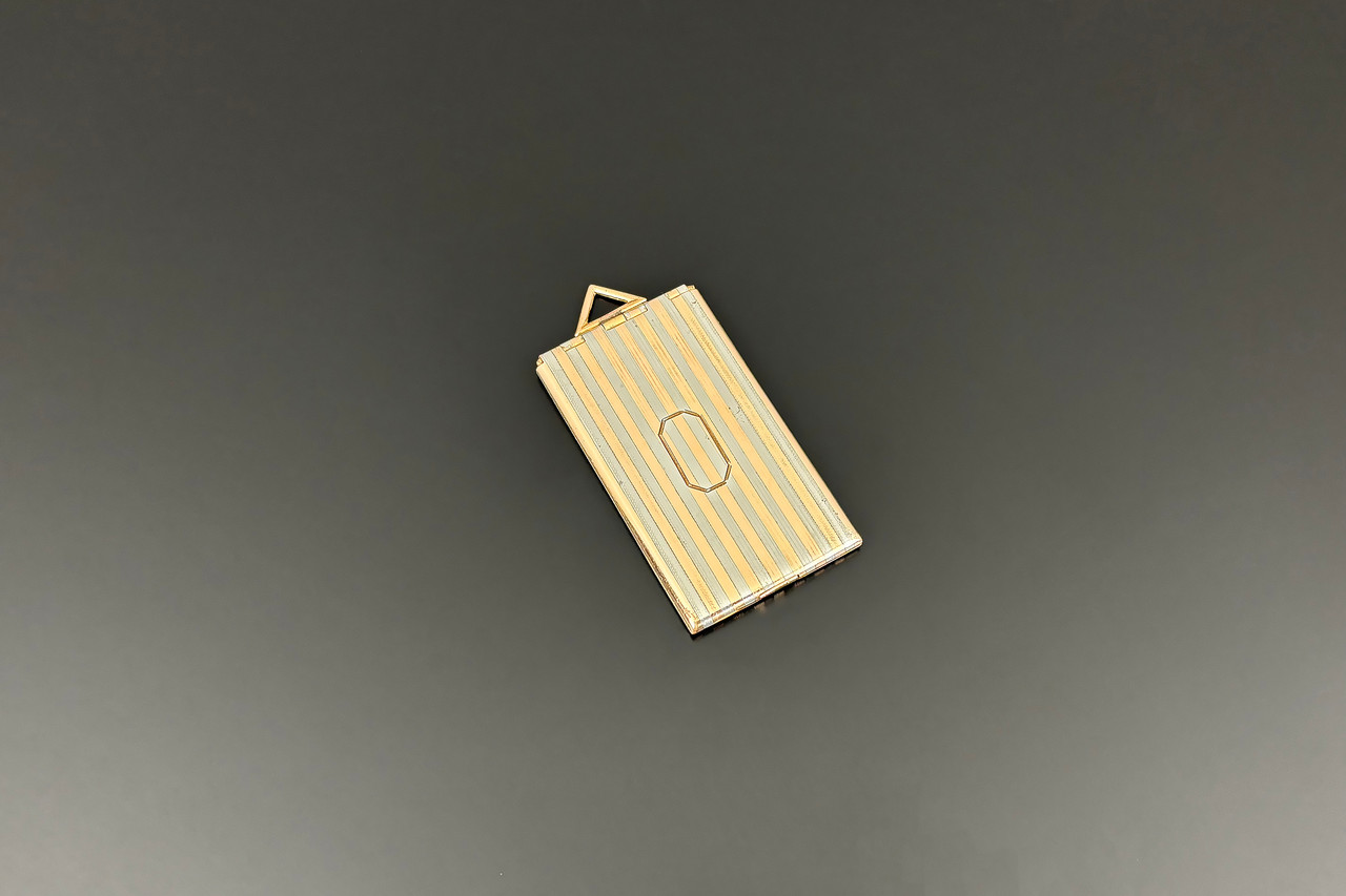 Handsome Vintage Rectangular Locket with Photo Compartments | Kozminsky