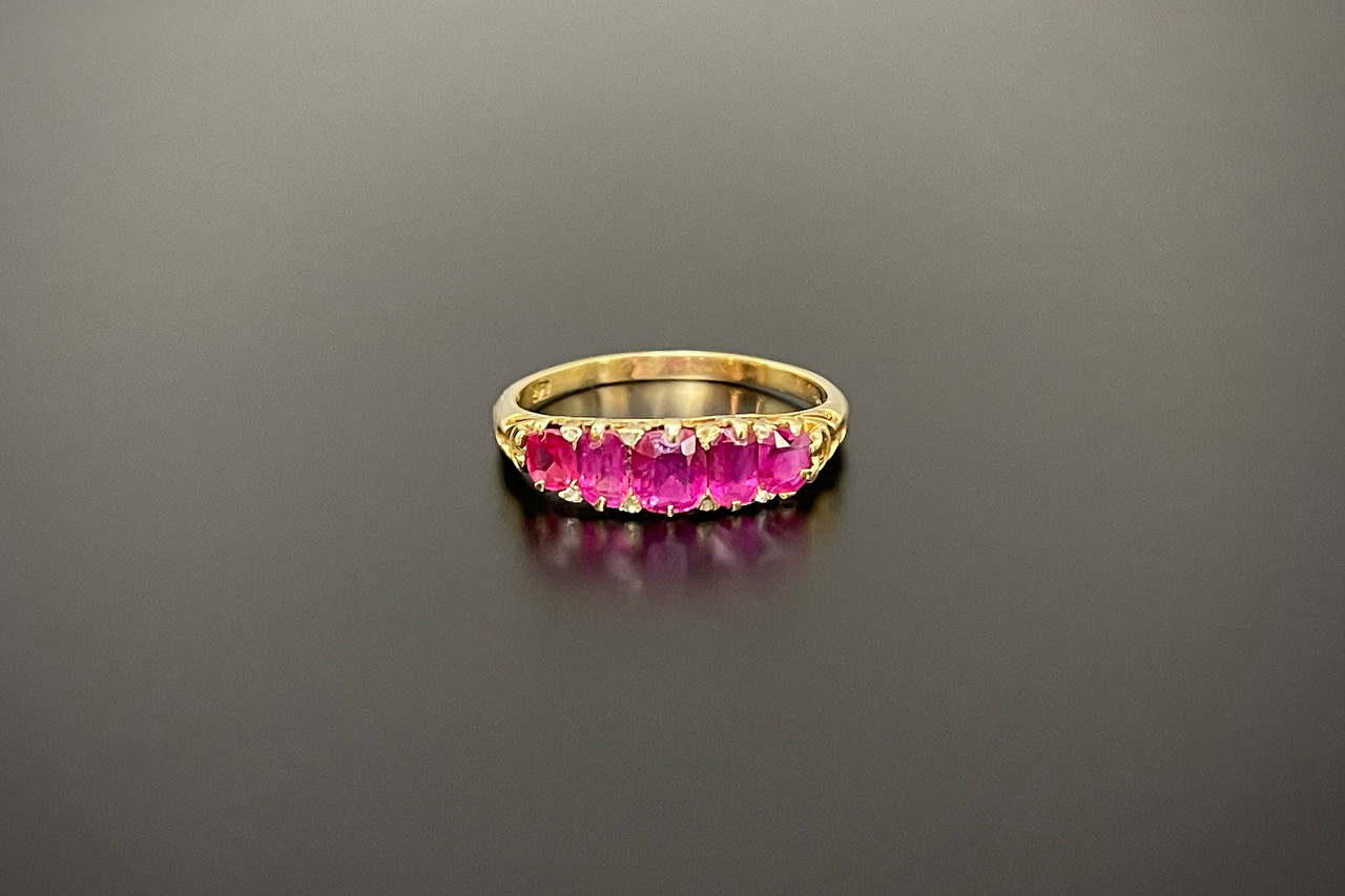 Five Stone Ruby Ring - Kozminsky Studio