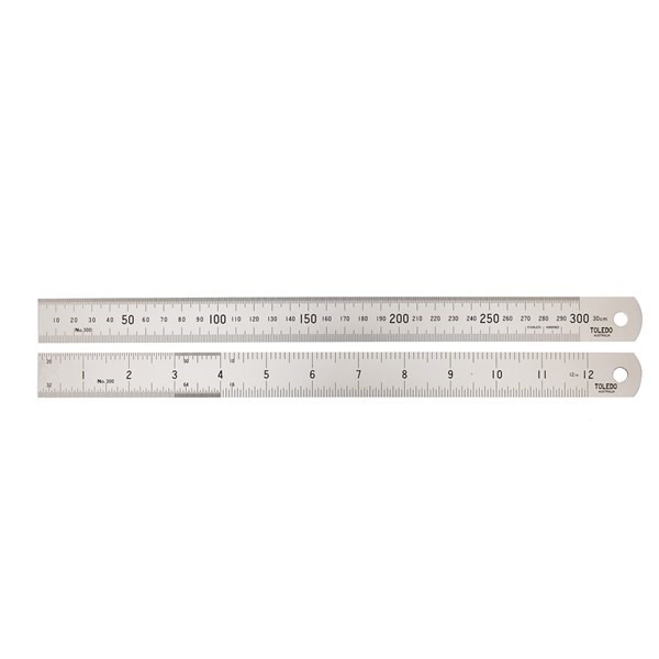 Toledo Stainless Steel Rule Double Sided Metric & Imp 1000mm - TWL NZ