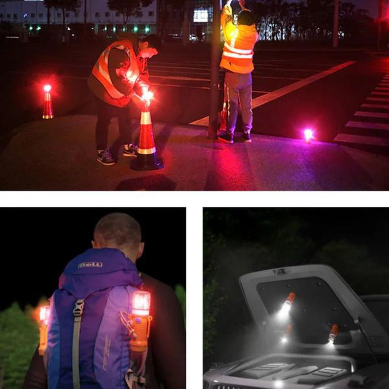 LED Rechargeable Flashing Safety Beacon Mag - Amber - TWL NZ